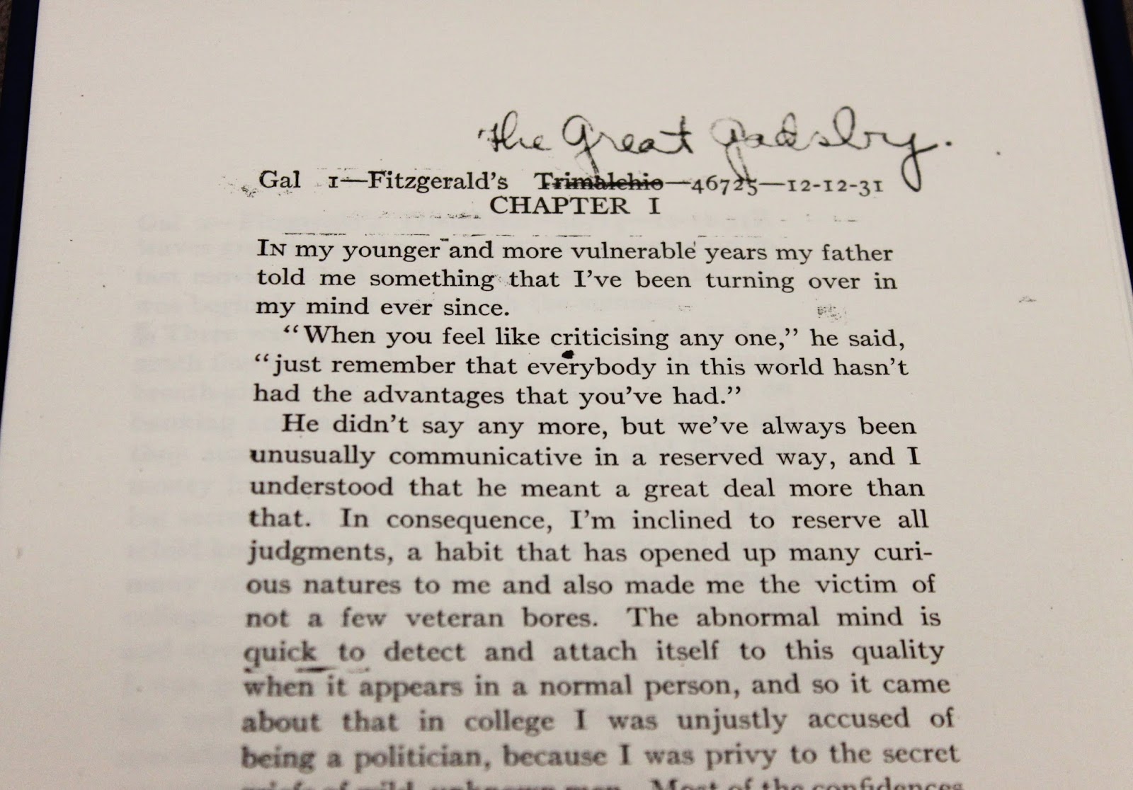 Trimalchio (or The Great Gatsby) | Special Collections Spotlight ...